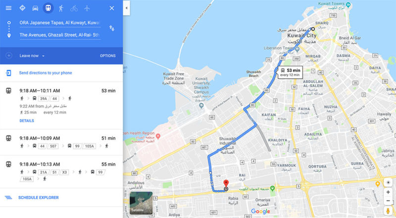 Bus Routes Now Officially on Google Maps – 2:48AM – Entertaining Kuwait ...