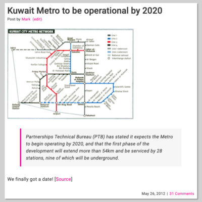 Whatever Happened to our Metro? – 2:48AM – Entertaining Kuwait since 2003